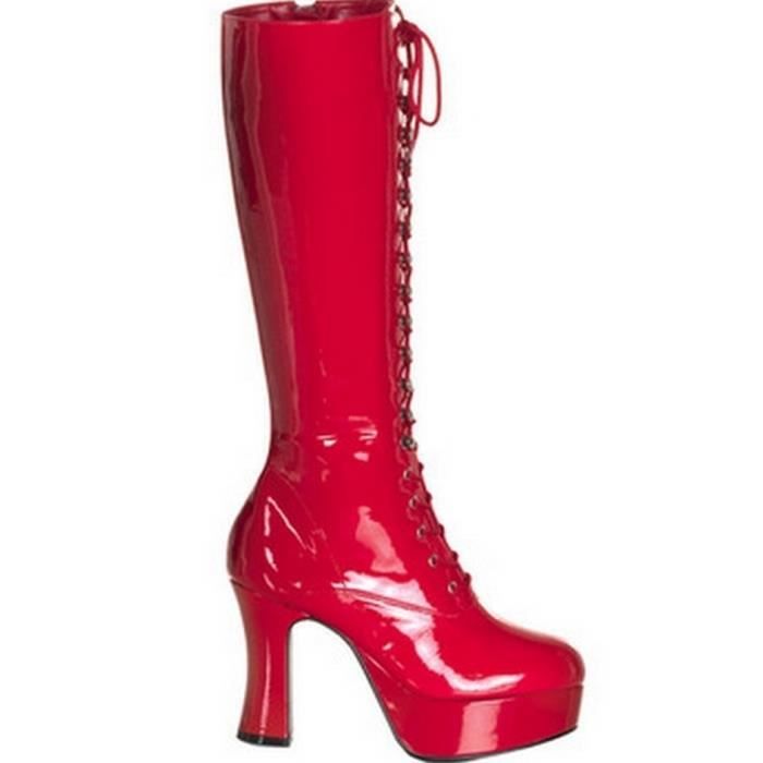 Bottes compensées rouge taille 40 disco années 70 - Cdiscount
