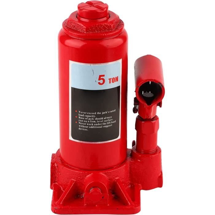 Cric Hydraulique, 5T Cric Bouteille Hydraulique Levage Robuste Cric à ...