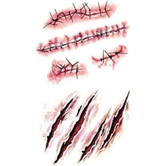 Tatouages temporaires Halloween griffes cicatrices - Cdiscount Au quotidien