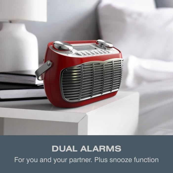 Radio Vintage FM Poste Radio Transistor Portable avec Reveil,Grand ...