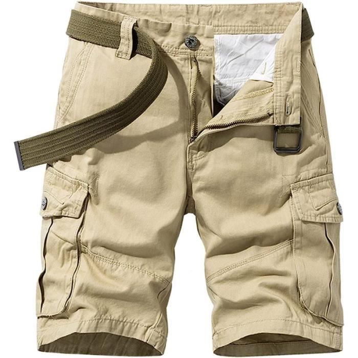 Homme Cargo Short avec Poches Court Bermuda été Homme Men Pants Jogging ...