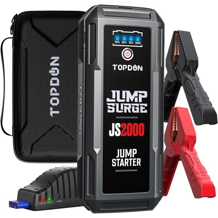 TOPDON JS2000 Booster de Batterie Voiture 2000Amp 16000mAh, Jump ...