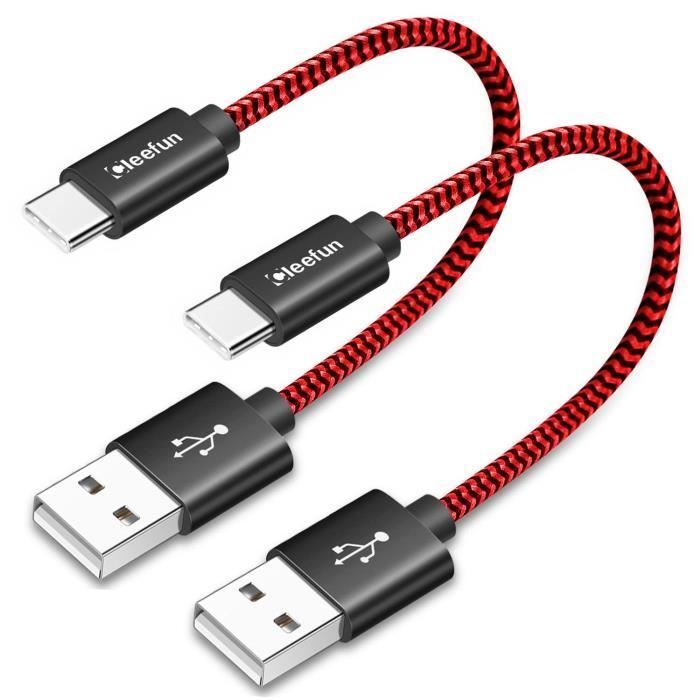 Cable Usb C Court, (0.3M, Lot De 2) Charge Rapide 3A Câble Usb Type C ...