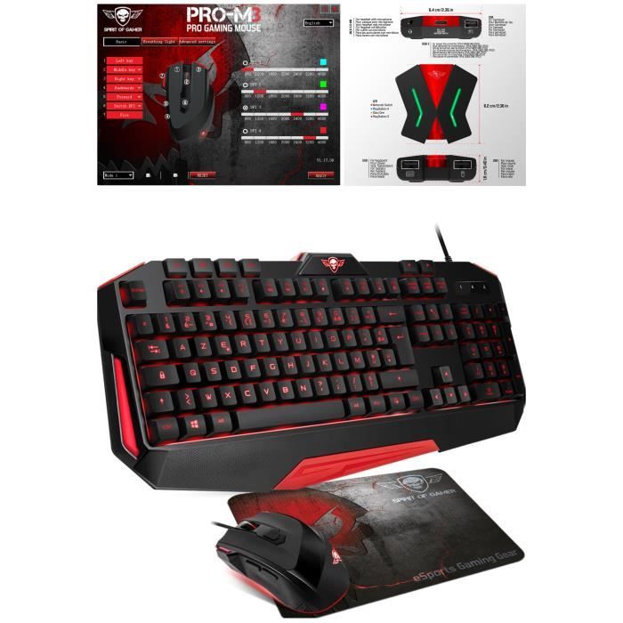Pack GAMER PRO-ULTIMATE MK3 SOURIS RGB + CLAVIER RGB + TAPIS SOURIS RGB ...