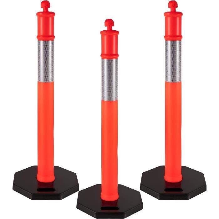 VEVOR 3PCS Poteaux de Signalisation Plastique Cône de Circulation ...