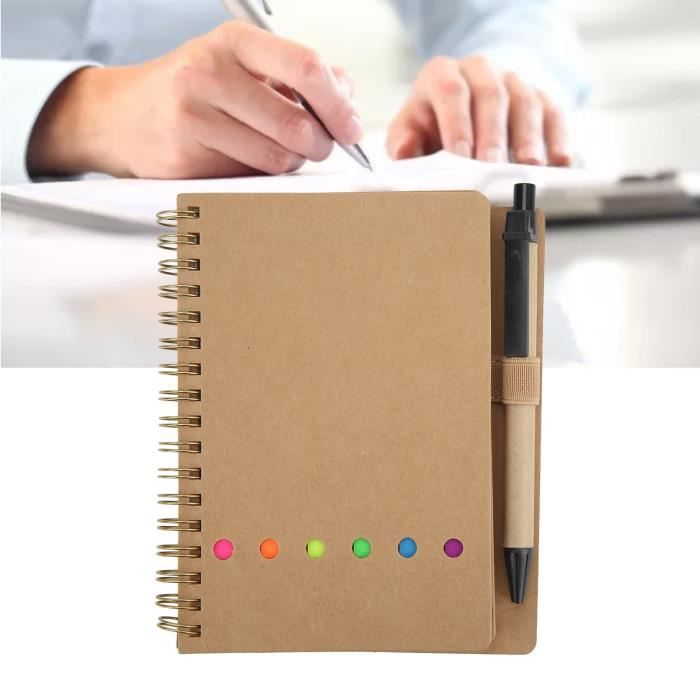 TMISHION Cahier Bloc-notes Portable Simple Double bobine en cuir avec ...