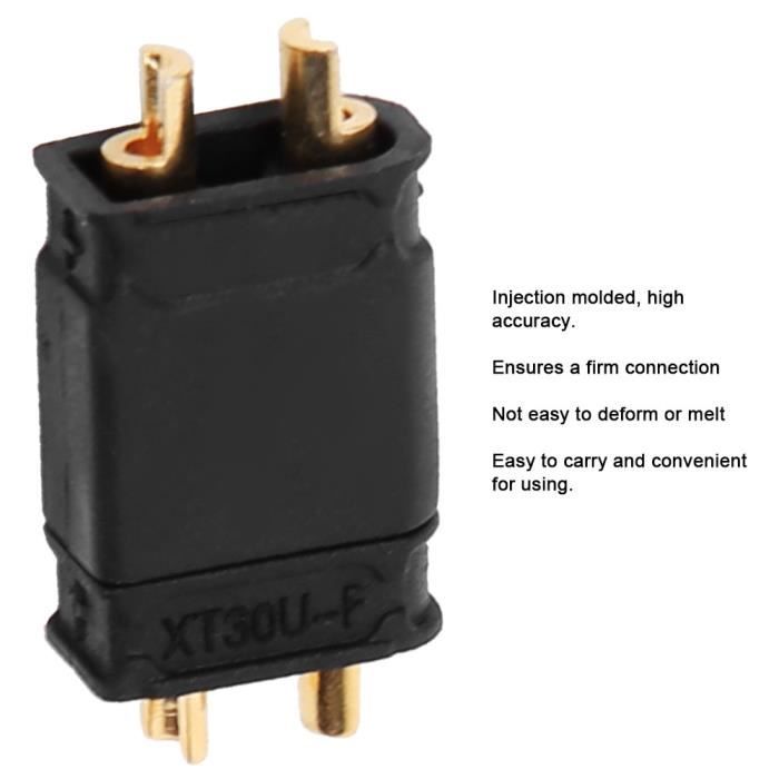 Connecteur de batterie Drone XT30 - 10 Paires - Nylon Haute Température - Plaqué Or - 15A/30A ...