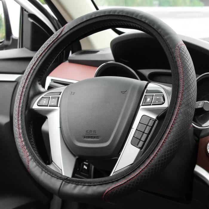 COUVRE-VOLANT,Rouge--Couverture universelle de volant de voiture en ...