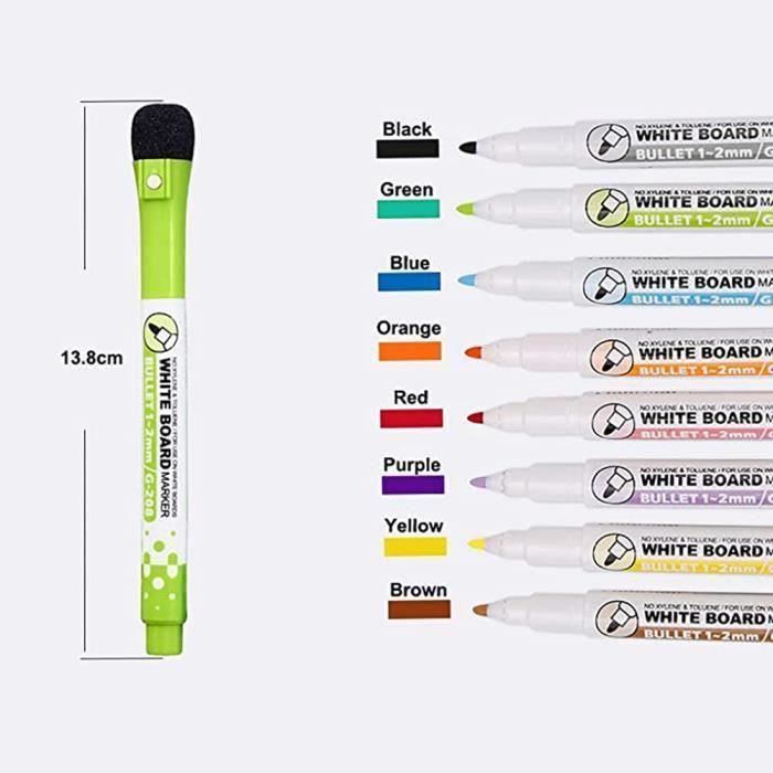 GD07342-8 PCS Whiteboard stylos Tableau Blanc effaçable à Sec Marqueur ...