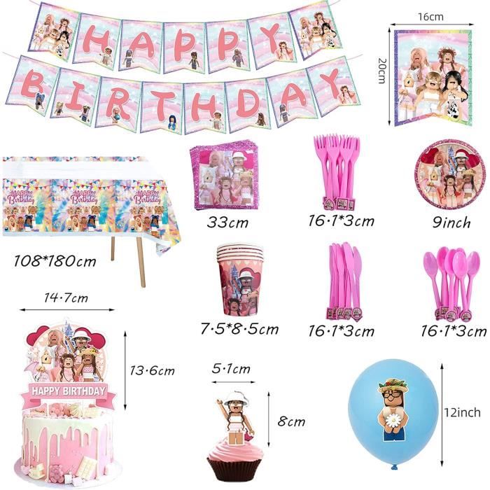 Décoration Anniversaire Roblox Anniversaire Vaisselle Fête D ...