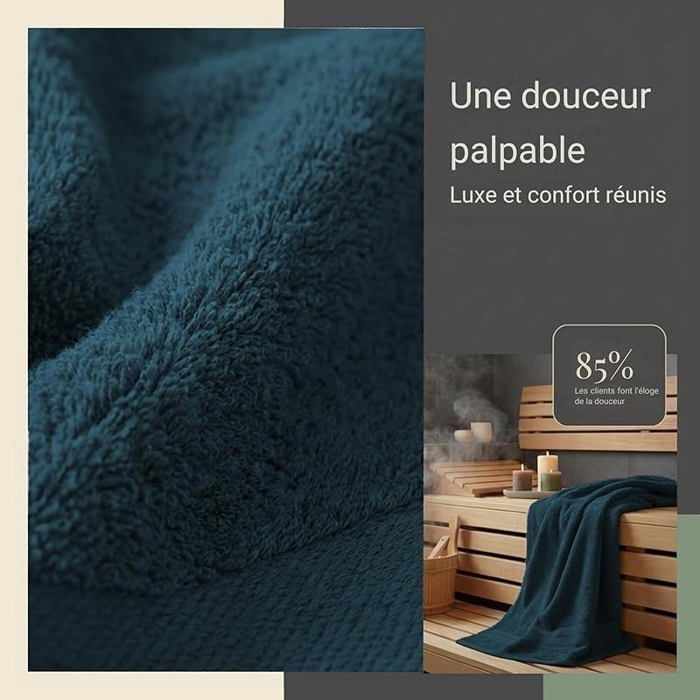 Drap de Bain 100x200 cm, 100% Coton, Grande Serviette de Bain, Douce et ...