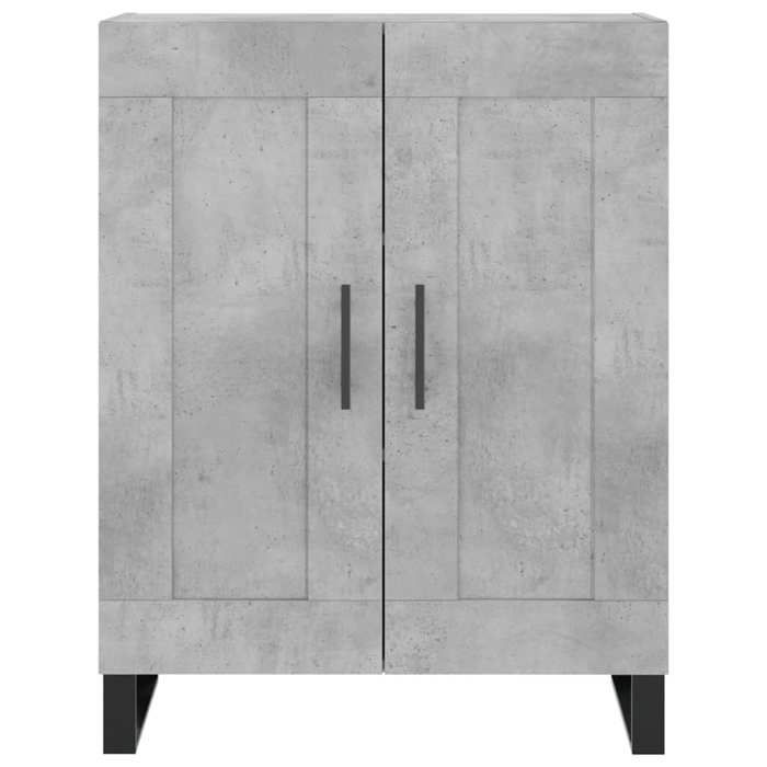 Haut de gamme - Buffet haut - gris béton - 69,5x34x180 cm - Bois d ...