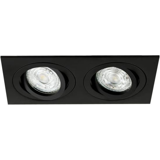 Spot encastrable double CERI 2 SQ Black orientable spot noir encastré ...