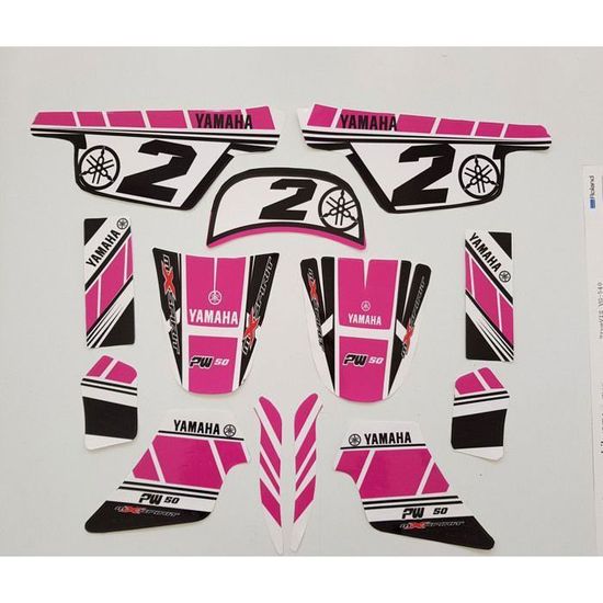 Kit Deco autocollant sticker pour moto cross YAMAHA PW 50 PW50 Girly ...