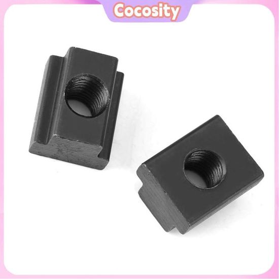 Cocosity Bloc d'écrou coulissant en T 5pcs Écrous à Rainure en T de Finition Oxyde Noir ...