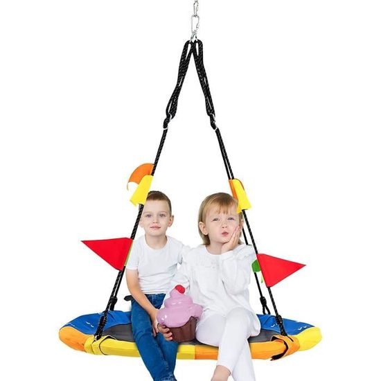 Balançoire Nid D’Oiseau Rond, Balançoire De Jardin En Tissu Oxford Et ...