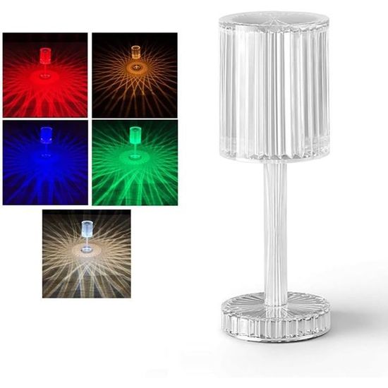 Rgb Lampe Table Led Chevet Cristal, Diamant Lumière De Chevet Avec ...