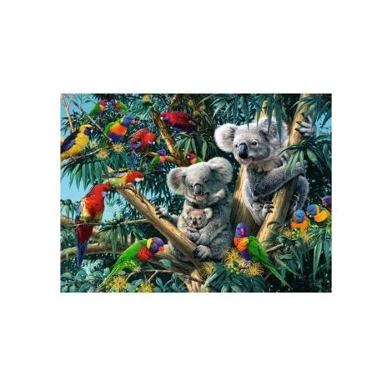 Puzzle Animaux de la Foret - Famille de Koalas et perroquets dans l ...