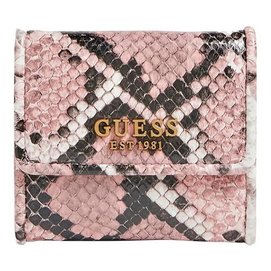 GUESS Abey SLG Card & Coin Purse Pink Python [203633] - porte-monnaie ...