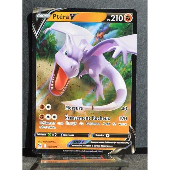 Carte Pokémon Ptéra V 210 PV 092-196 EB11 - Origine Perdue NEUF FR - Cdiscount Jeux - Jouets