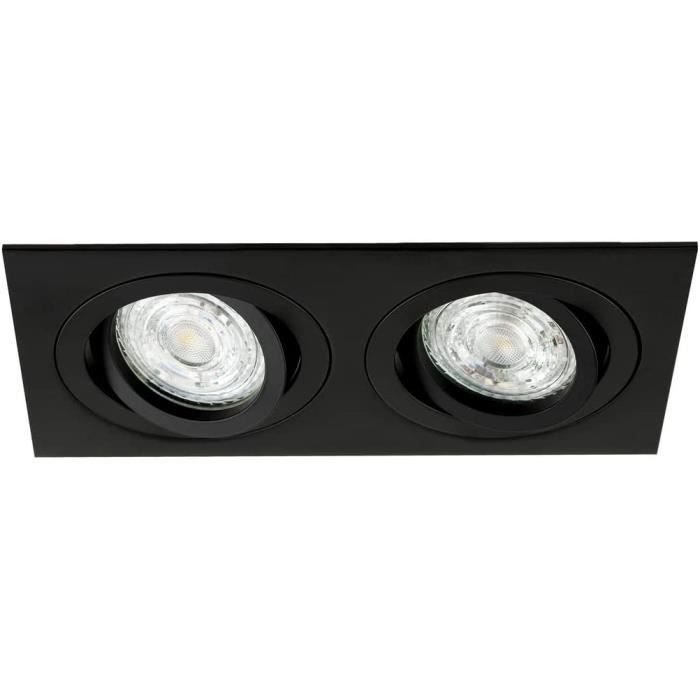 Spot encastrable double CERI 2 SQ Black orientable spot noir encastré ...