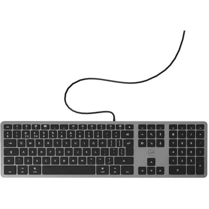 Clavier anglais QWERTY filaire pour Mac – gris sidéral et noir ...