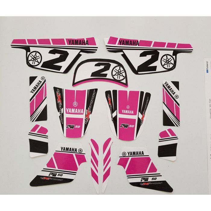 Kit Deco autocollant sticker pour moto cross YAMAHA PW 50 PW50 Girly ...