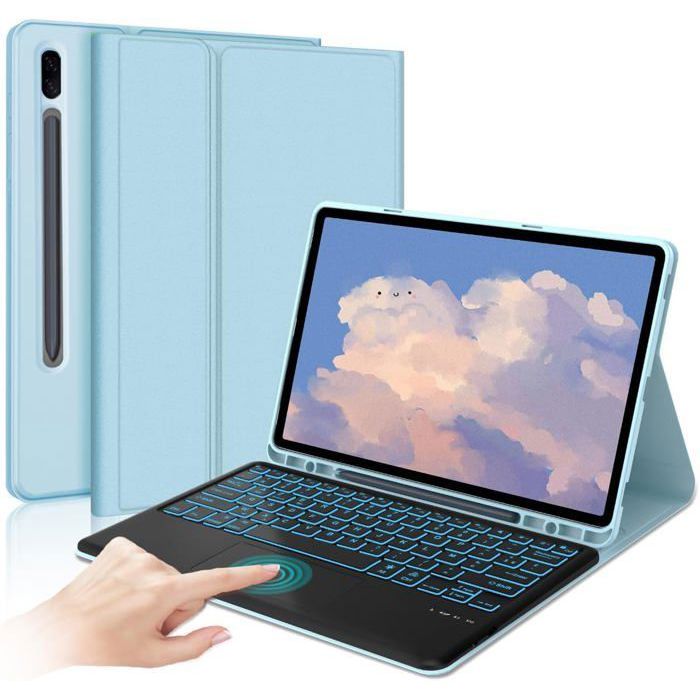 Clavier pour Samsung Galaxy Tab S7 FE/S7 Plus/S7+/S8+ 12 4" Clavier ...