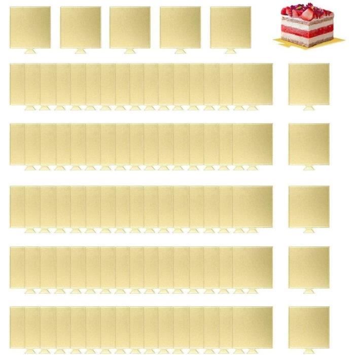 Plateau À Dessert 100Pcs Base De Gâteau En Carton Doré Mini Plateau À ...