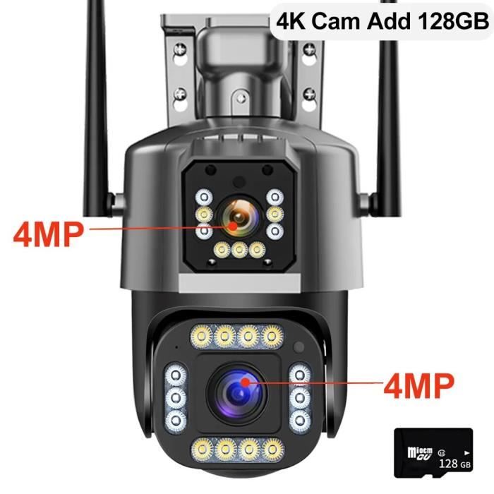 Caméra de surveillance extérieure PTZ IP WiFi 8K 16MP,dispositif de ...