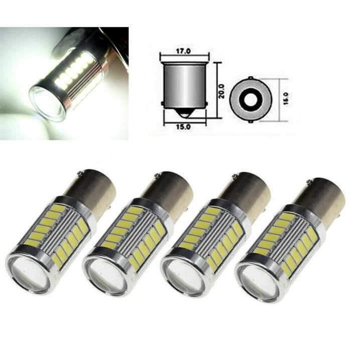 4x LED Canbus 1156 BA15S P21 W ampoules de feux de recul diurnes pour VW Golf - Cdiscount Auto