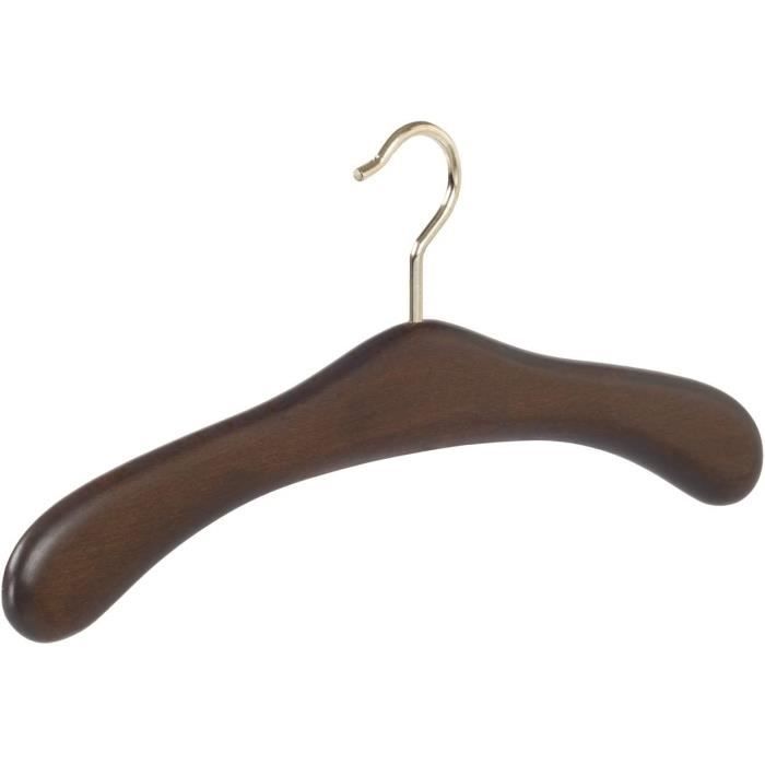 Le Gèant du Cintre - 4 x Cintre penderie Bois hêtre teinté Noyer avec ...