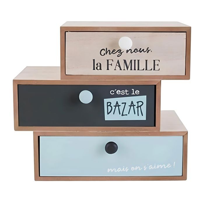 Petit rangement 3 tiroirs décalés - Marque - Modèle - Couleur ...