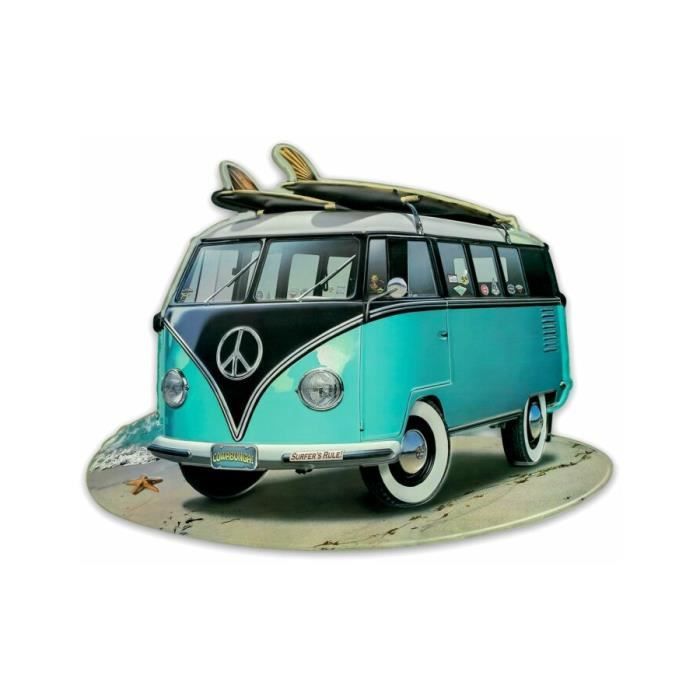 Panneau VW Combi surf; déco rétro, plaque vintage - Cdiscount Maison