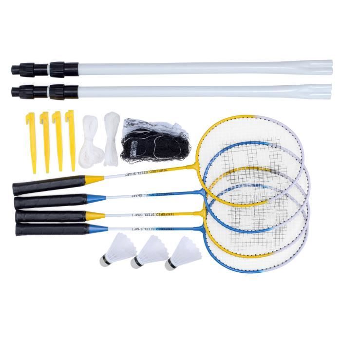 Set de badminton - BASELINE - Taille unique - 4 raquettes - 3 volants ...
