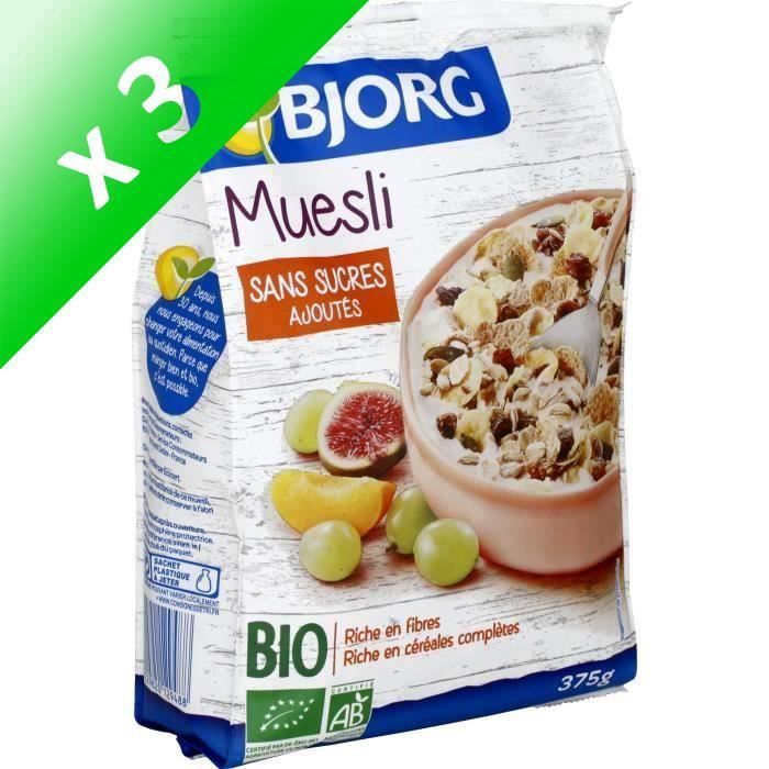 [LOT DE 3] Muesli bio 375 g Bjorg - Cdiscount Au quotidien