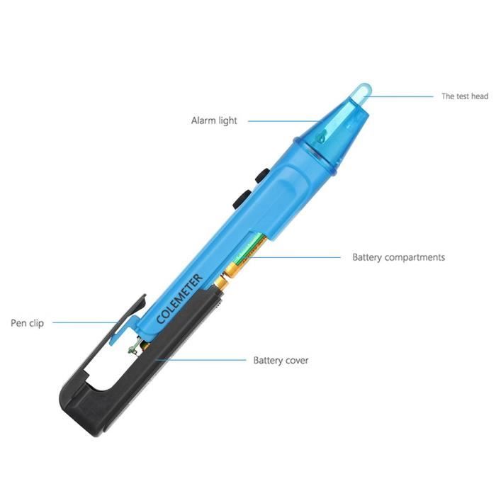 COLEMETER Détecteur de tension AC sans Contact 12V ~ 1000V testeur Pen ...