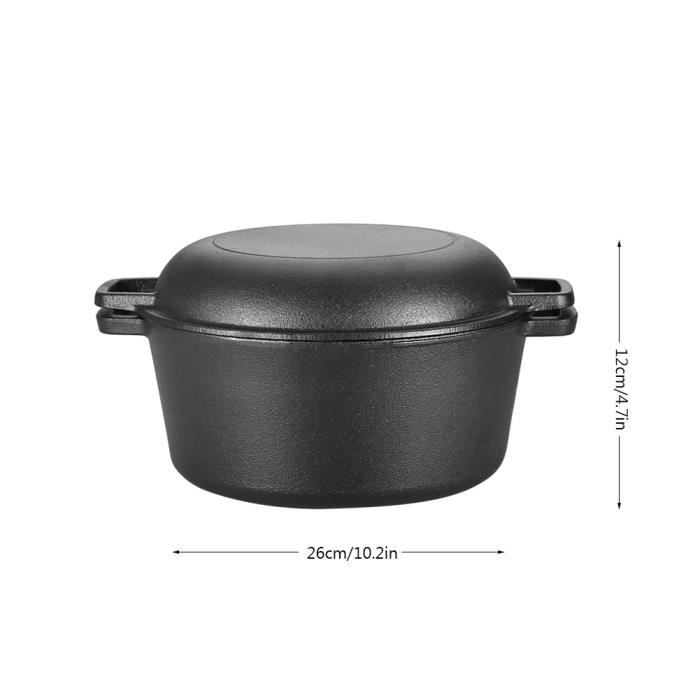 Cuisinière Double - KIMISS - Four Hollandais en Fonte - 4.5L - Noir ...
