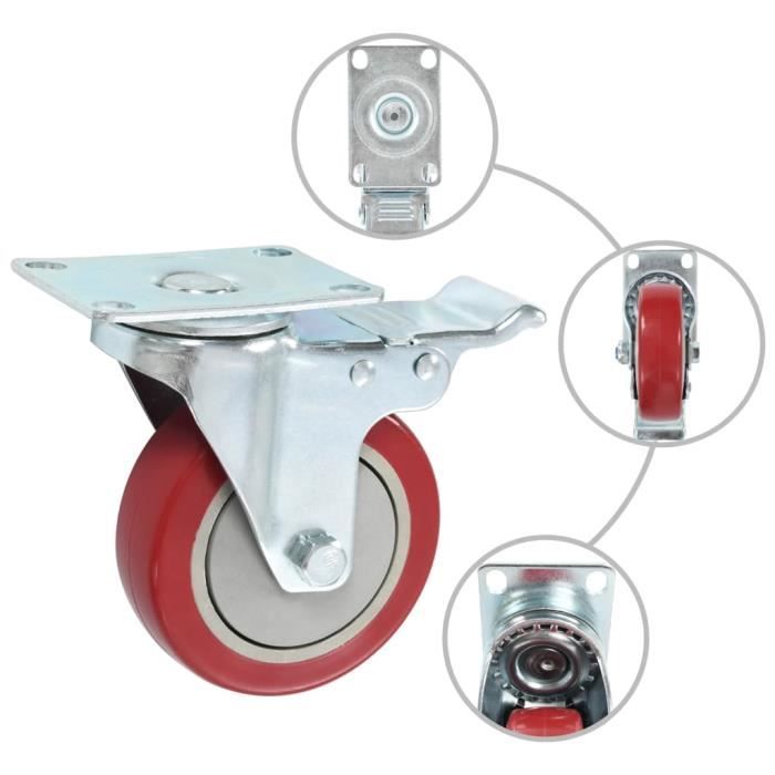 Roulettes pivotantes 100 mm - MOTHINESSTO - Pack - Rouge - PVC ...