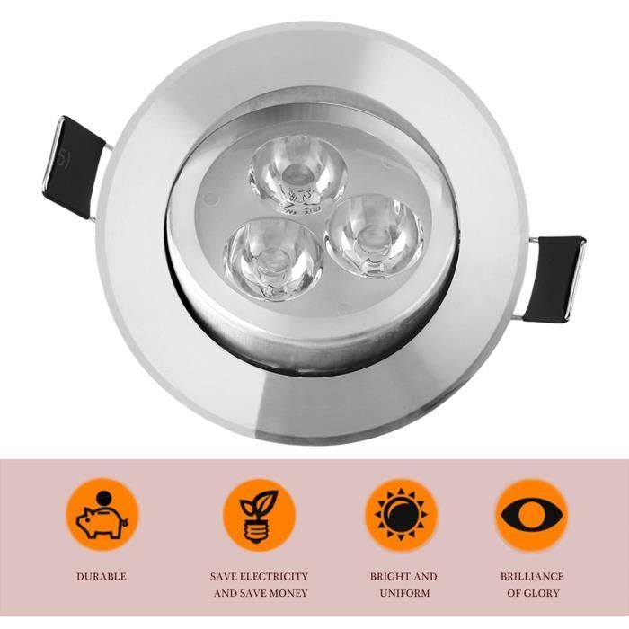 Lot de 10 spots LED encastrables ultra-plats orientables imperméable - Cdiscount Maison