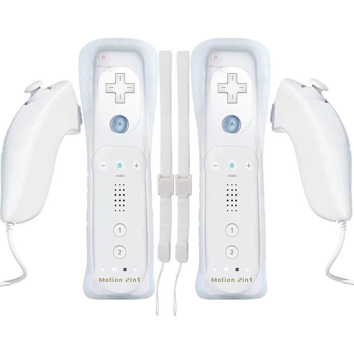 Lot De 2 Manettes Pour Wii Télécommande Wii Sans Fil Avec Nunchuck Wii ...