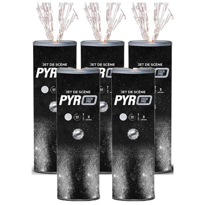 5 Jets de Scène Premium Pyrotech PRO SANS ODEUR SANS FUMÉE - Nouveauté ...
