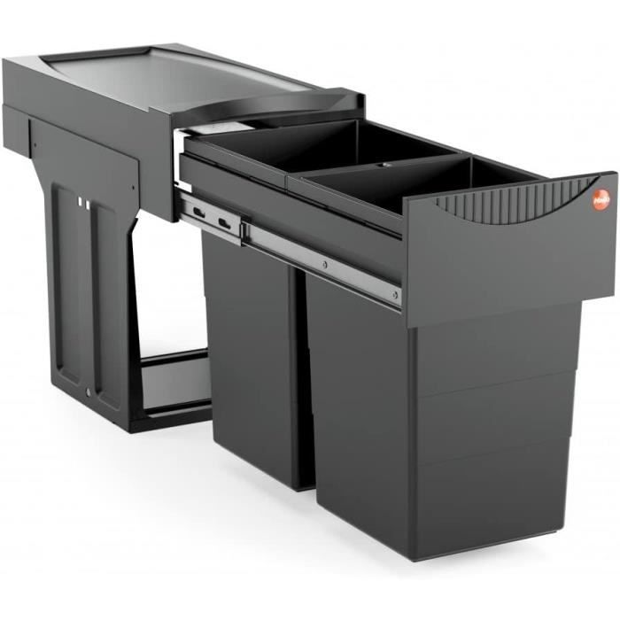 Poubelle 3666851 | Tandem Black Edition | 2 X 15 Litres | Poubelle À ...