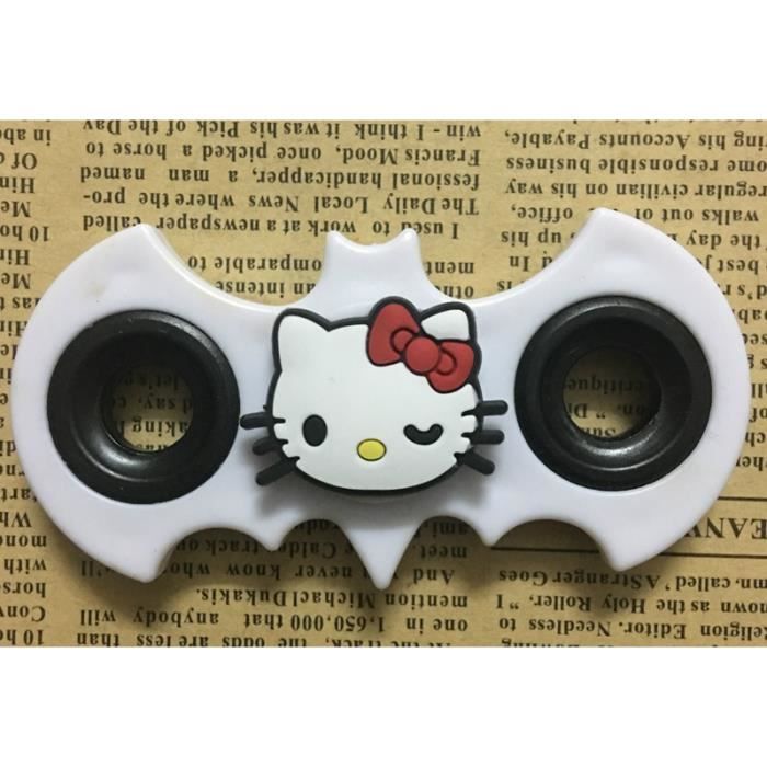 1 pcs White Hello Kitty Cartoon Hand Fidget Spinner JEUX JOUETS pour ...