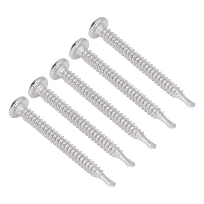 Zerone Ensemble de vis autoperceuses Lot de 50 vis autoperceuses à tête ronde en acier ...