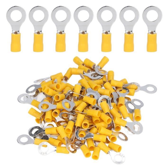 Zerone Cosses à anneau isolées 100 pièces bornes à anneau isolées connecteurs à sertir de fil ...