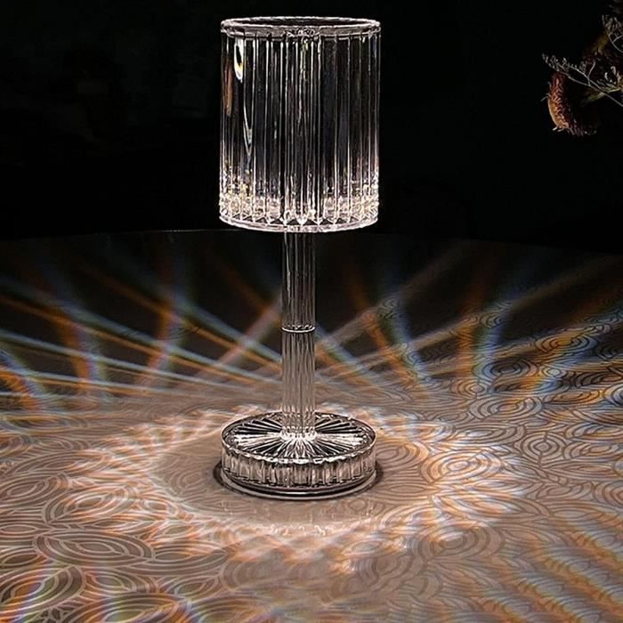 Rgb Lampe Table Led Chevet Cristal, Diamant Lumière De Chevet Avec ...