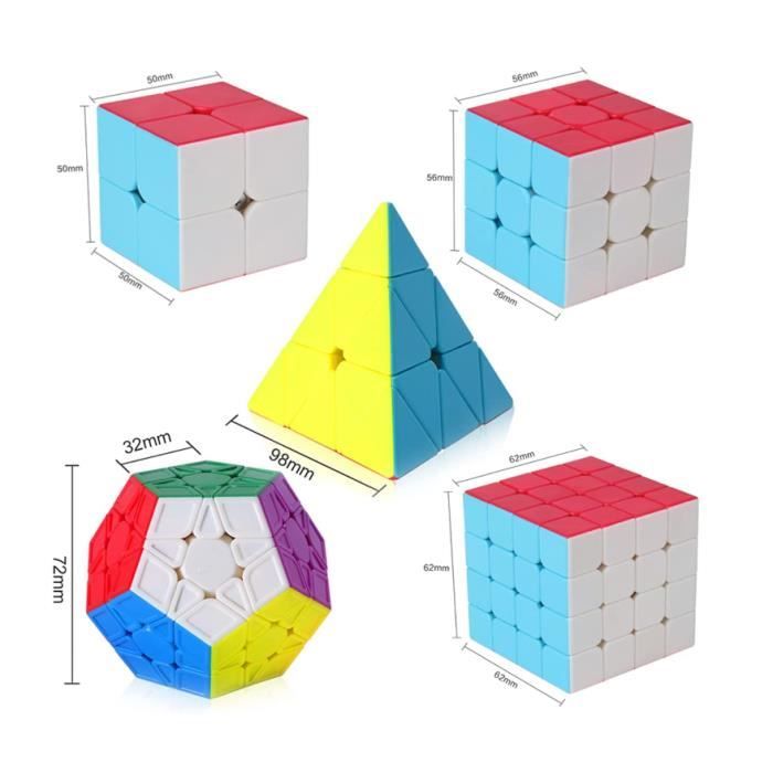 Speed Cube Set, Cube de Vitesse 2x2 3x3 4x4 Pyramide Cube-Collection ...
