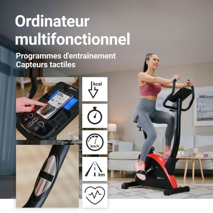 Hop-Sport Vélo d'appartement électromagnétique, Roue d'inertie 7kg ...