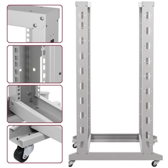 CableMarkt - Rack 29U armoire ouverte en acier blanc 19" 600 x 800 x ...